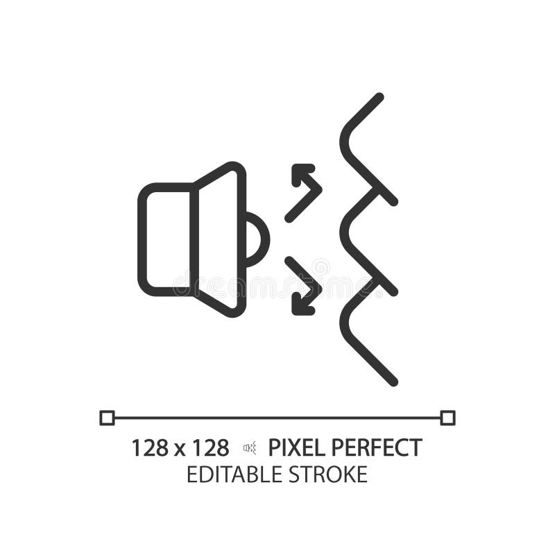 2D Sound Deflection Glyph Style Solid Icon Stock Illustration ...