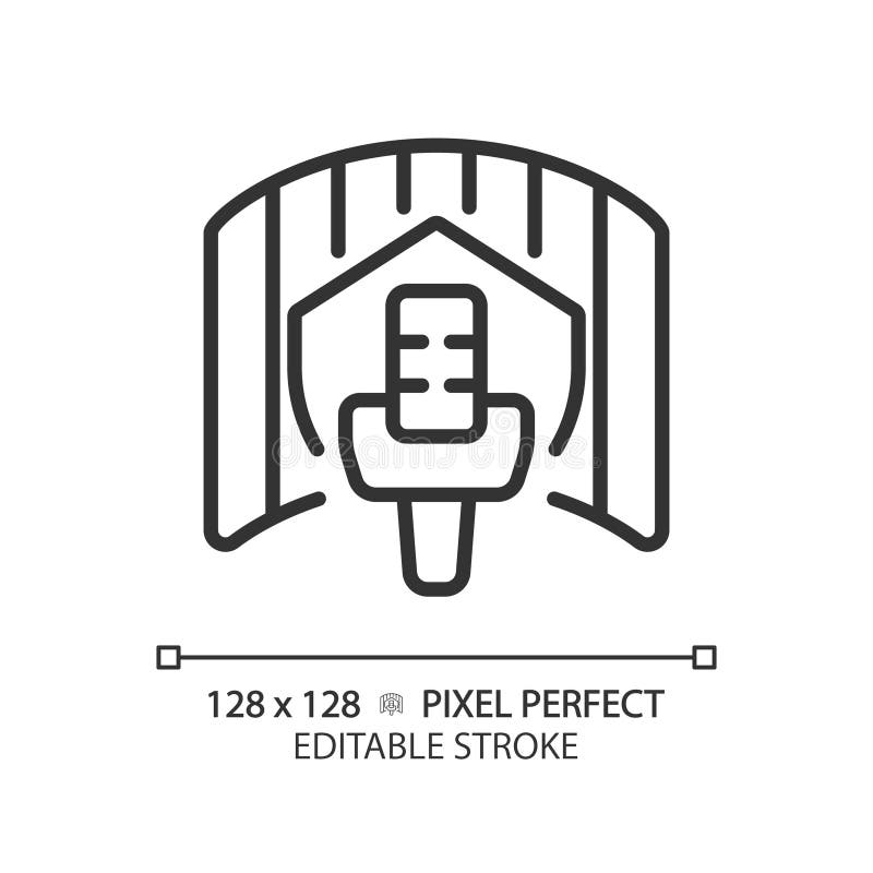 Customizable Soundproof Studio Black Thin Linear Icon Stock Vector ...