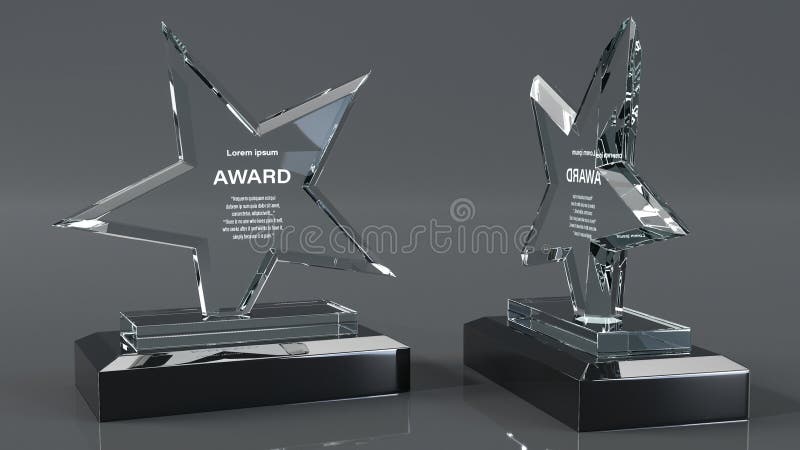 Customizable Star Shaped Glass Trophy on Base Stock Image - Image of ...