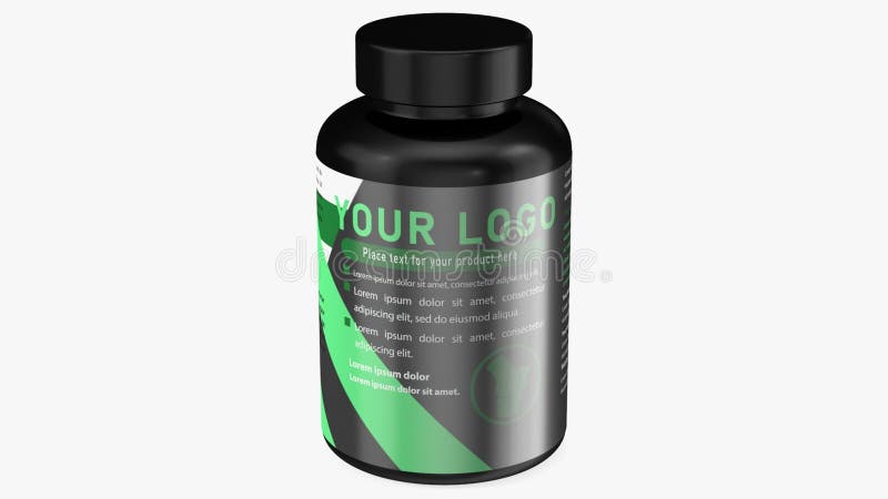 Customizable Supplement Bottle with Label Design Template Stock Image ...