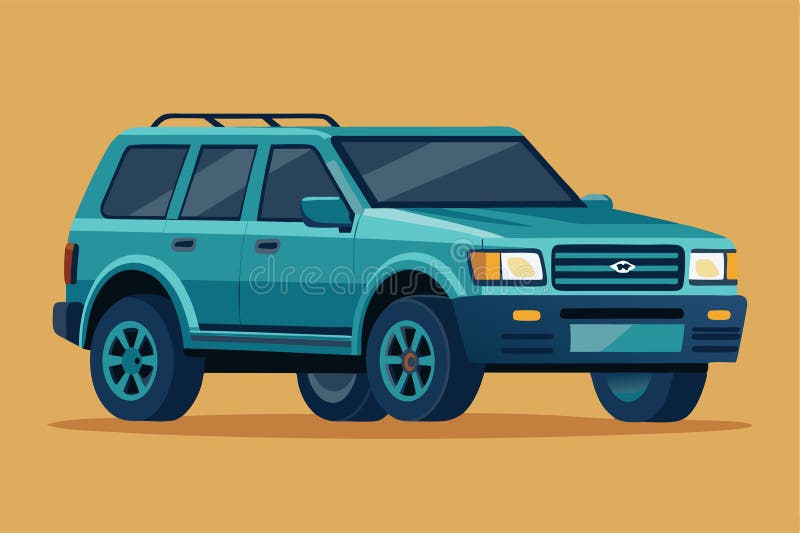 This Customizable SUV Car Illustration Features a Semi-flat Design with ...