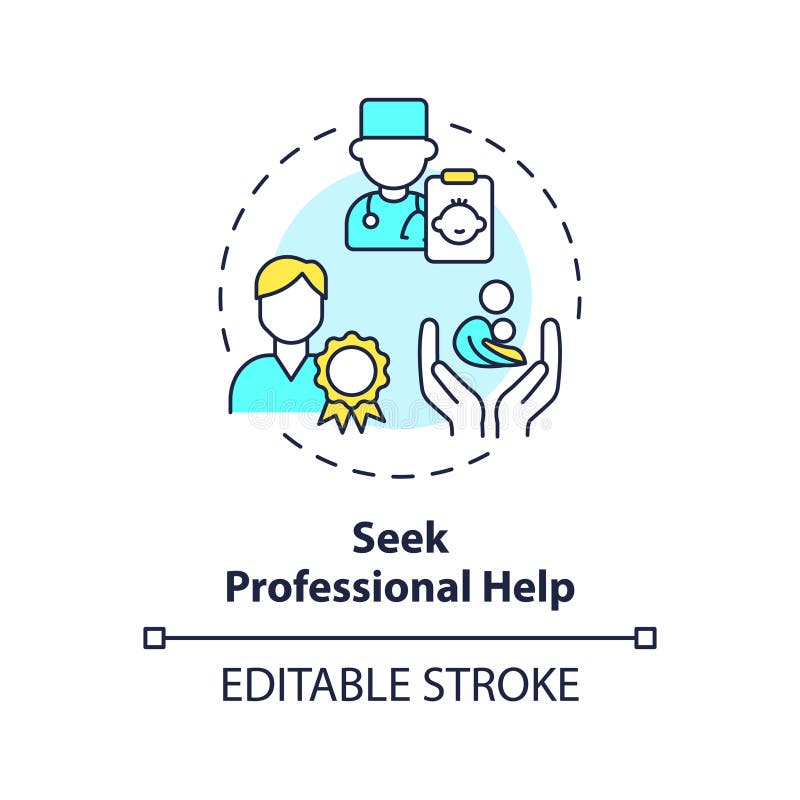 Customizable Thin Line Icon Seek Professional Help Concept Stock Vector ...