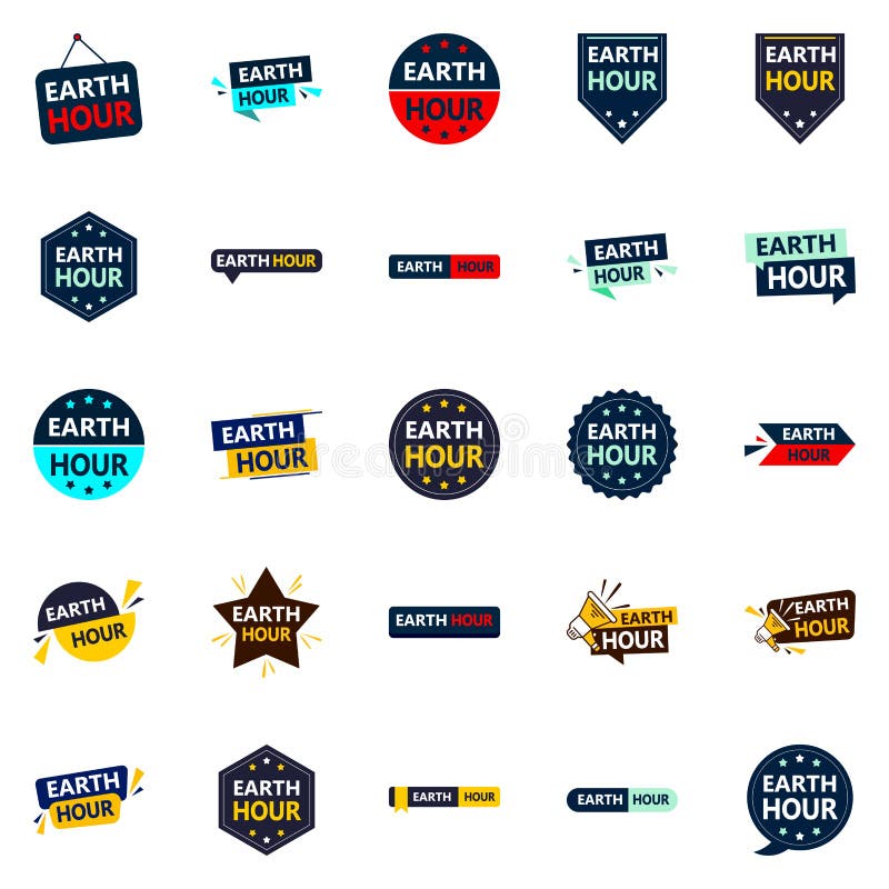 25 Customizable Vector Designs in the Earth Hour Bundle Perfect for ...