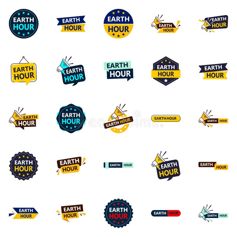 25 Customizable Vector Designs in the Earth Hour Pack Perfect for ...