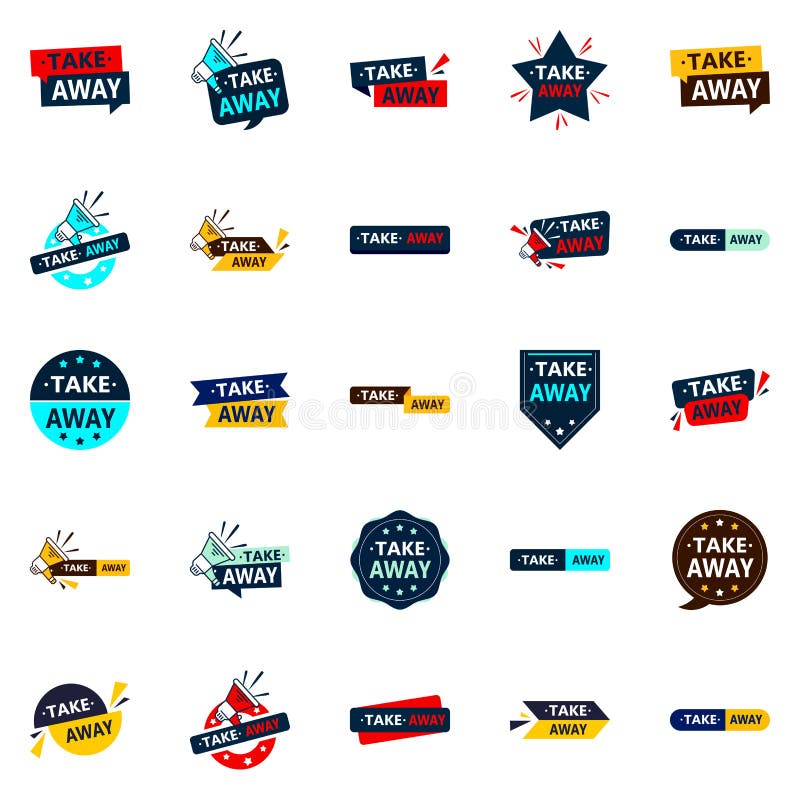 25 Customizable Vector Designs in the Take Away Pack Perfect for Food ...