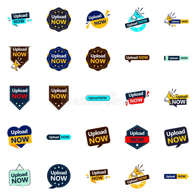 25 Customizable Vector Designs in the Upload Now Bundle Perfect for ...