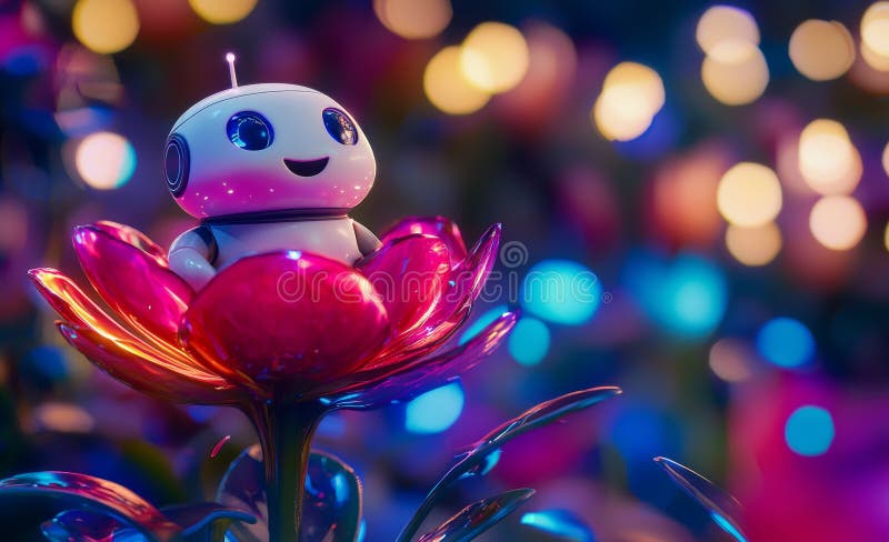 A Customizable Virtual Space. a 3D Illustration of a Robot, Android ...