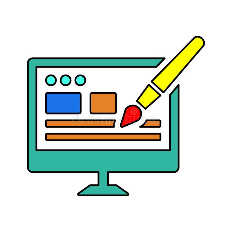 Customizable, Website Design Icon Stock Illustration - Illustration of ...