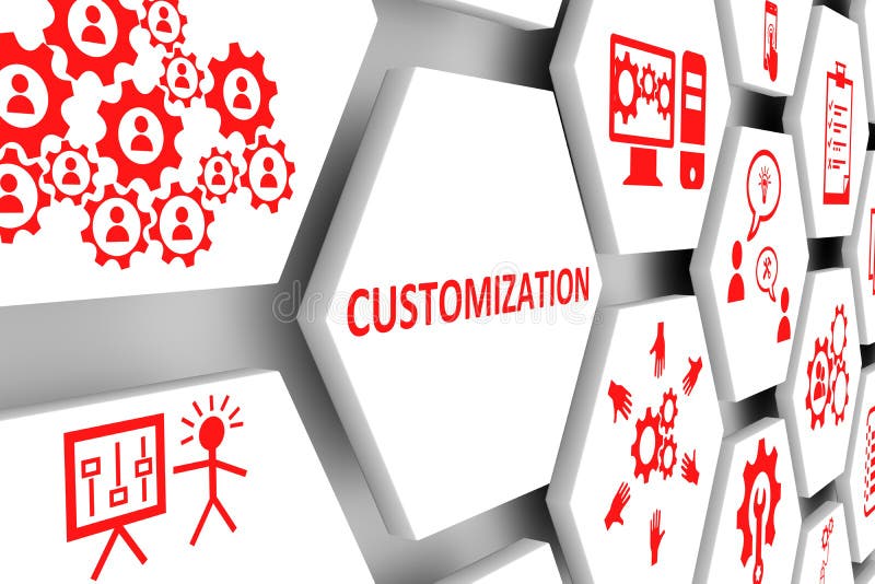 CUSTOMIZATION Concept Cell Background Stock Illustration - Illustration ...
