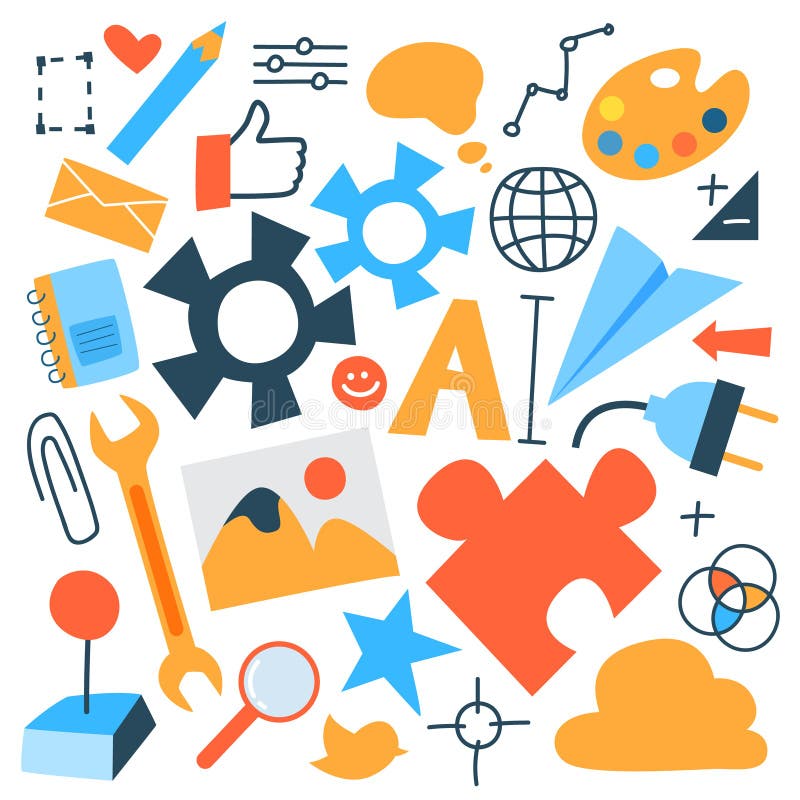 Customization icon set stock vector. Illustration of mechanic - 122528574