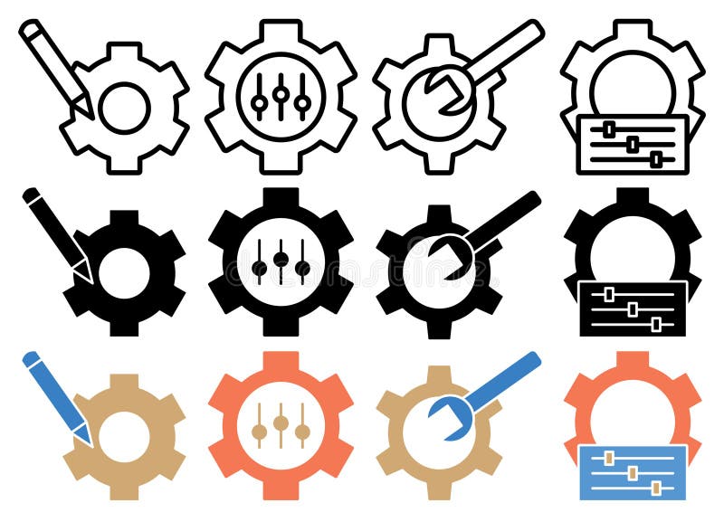Customization icon vector stock illustration. Illustration of gear ...