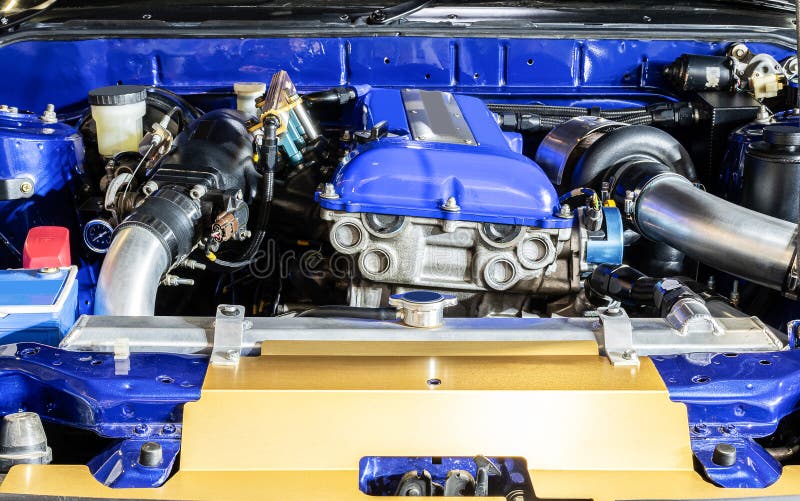 Customize Four Cylinder Piston Car Engine Stock Photo - Image of ...