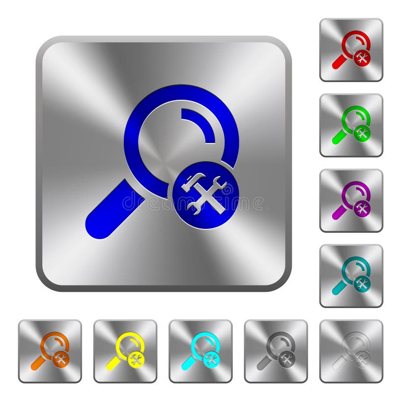 Customize Search Rounded Square Steel Buttons Stock Vector ...