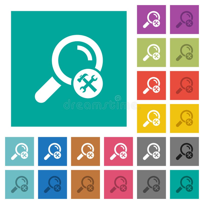 Customize Search Square Flat Multi Colored Icons Stock Vector ...