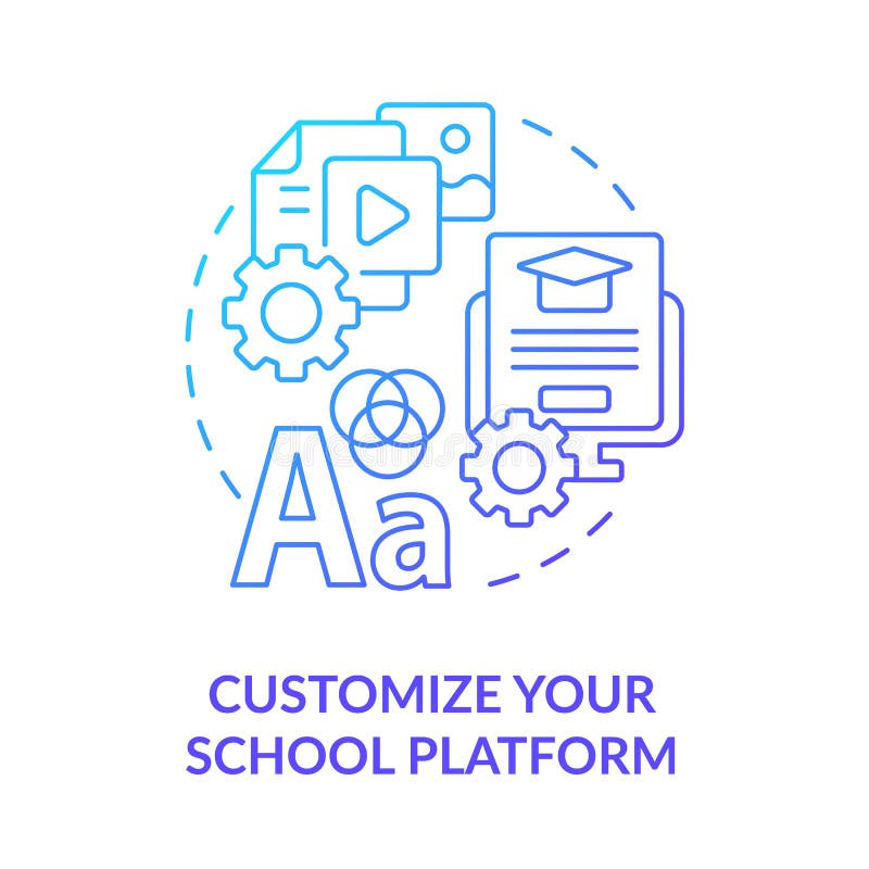 Customize Your School Platform Blue Gradient Concept Icon Stock Vector ...