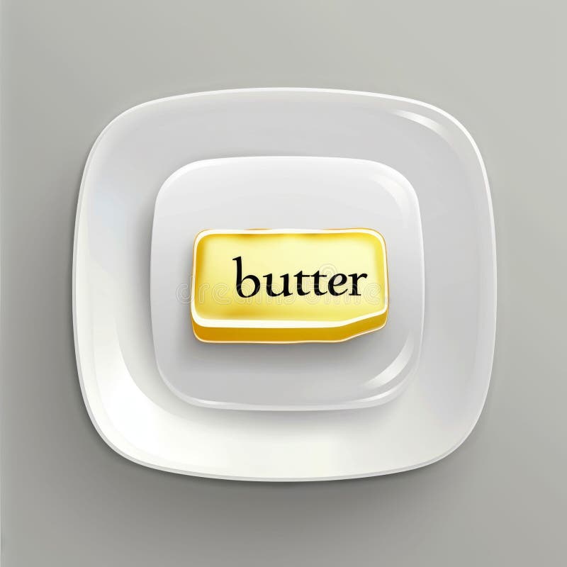 Customized Butter Pat on Elegant White Plate. Generative Ai Stock ...