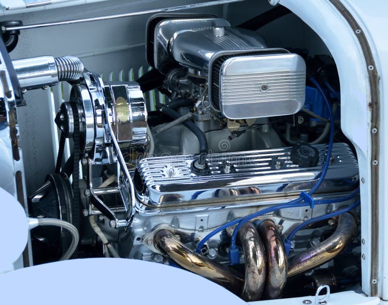 Customized car engine stock photo. Image of vehicle, restored - 24837726