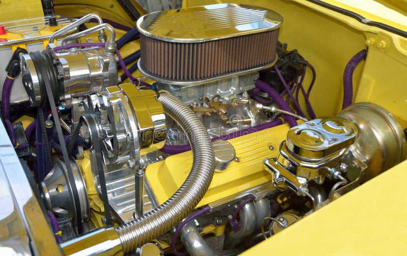 Customized car engine stock image. Image of automobile - 32849385