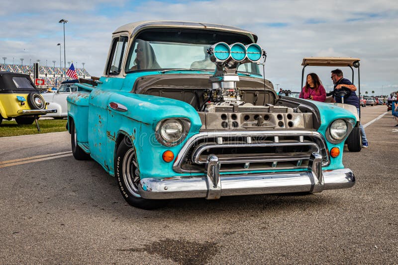 Customized 1957 Chevrolet 3100 Stepside Pickup Editorial Photography ...