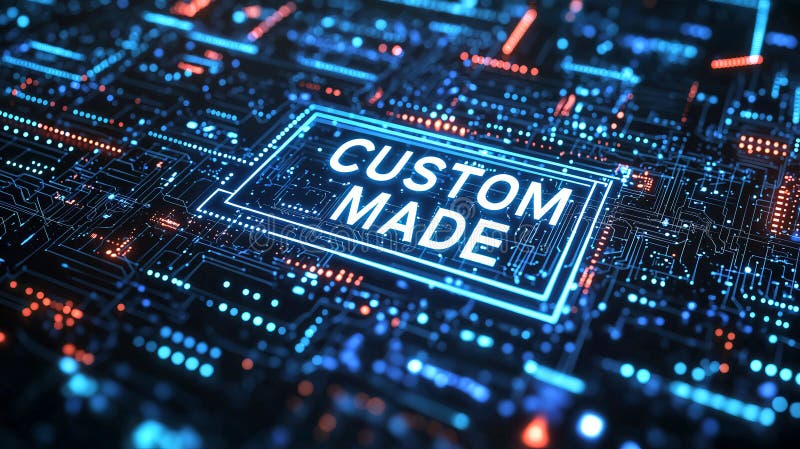 Customized Circuit Board Design Concept with CUSTOM MADE Text and ...