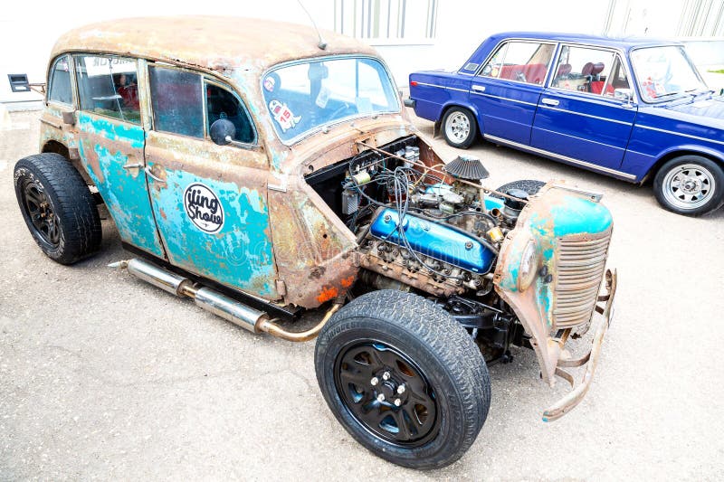 Customized Classic Hot Rod Vehicle with Tuned Engine Editorial Image ...