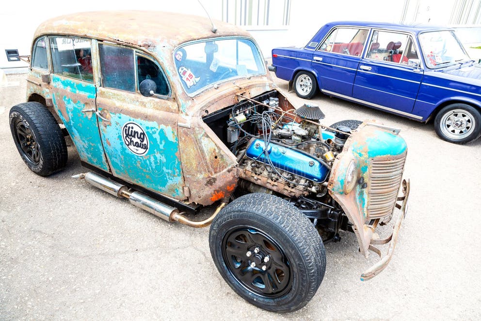 Customized Classic Hot Rod Vehicle with Tuned Engine Editorial Image ...