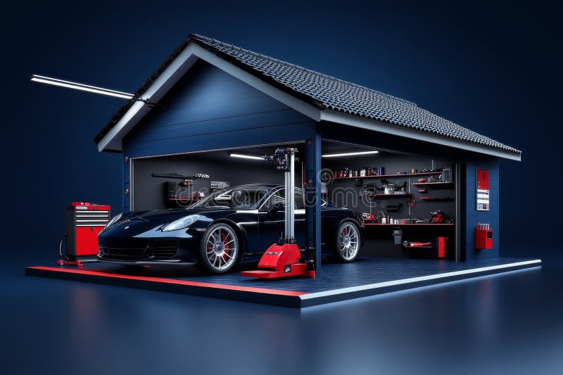 Customized Garage Layout is Depicted in a Detailed Illustration of a ...