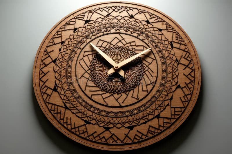 Customized Laser Engraved Wall Clock Stock Illustration - Illustration ...