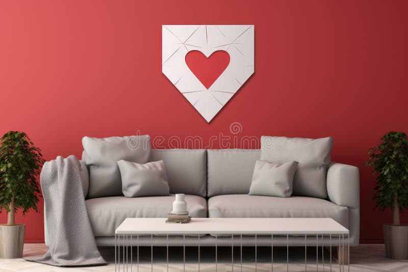 Customized Love Wall Art on a Minimalist Wall Stock Illustration ...