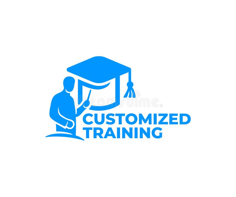 Customized Training, Teacher at the Blackboard and Doktorhut or ...