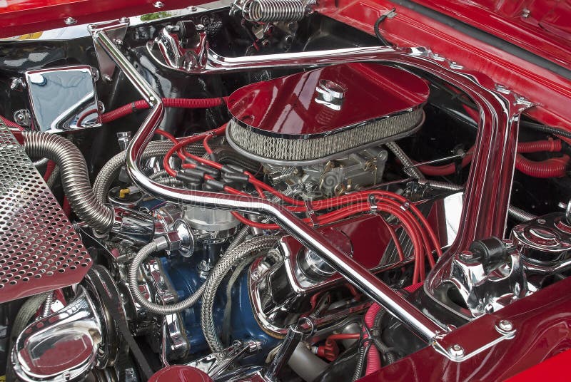 Customized V8 Engine Compartment Stock Image - Image of mechanical ...