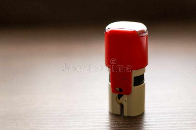 Customs Automatic Plastic Stamp on Table. Process of Verifying ...