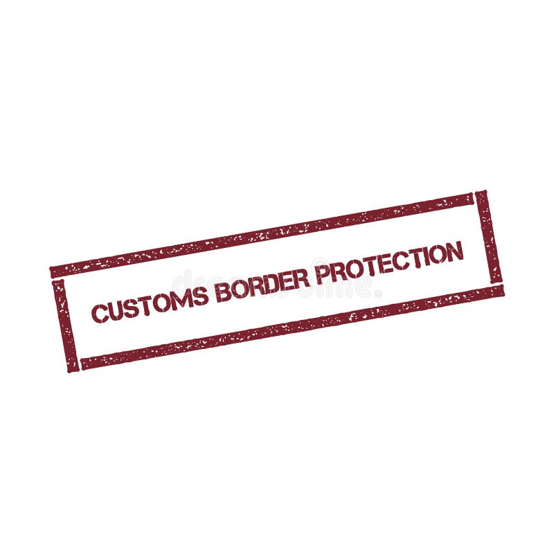 Customs Border Protection Rectangular Stamp. Stock Vector ...