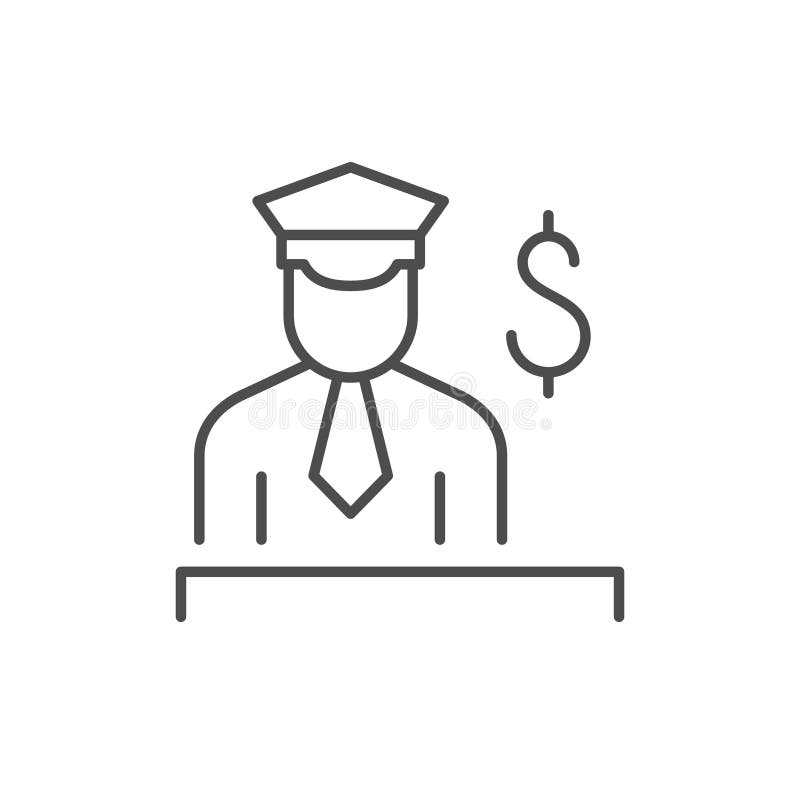 Customs Broker Line Outline Icon Stock Vector - Illustration of import ...