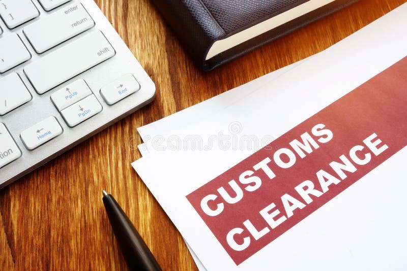 Customs Clearance Documents on a Table. Stock Image - Image of form ...