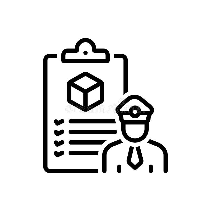 Black Line Icon for Customs Clearance, Delivery and Shipment Stock ...