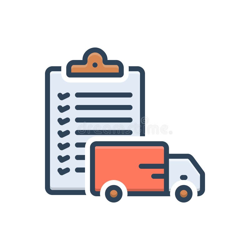 Color Illustration Icon for Customs Clearance, Delivery and Checklist ...