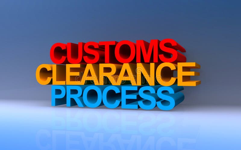 Customs Clearance Process on Blue Stock Illustration - Illustration of ...