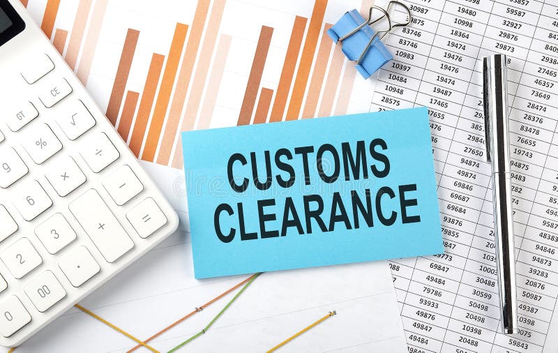 Word CUSTOMS CLEARANCE on Notebook with Pencil on the Grey Background ...