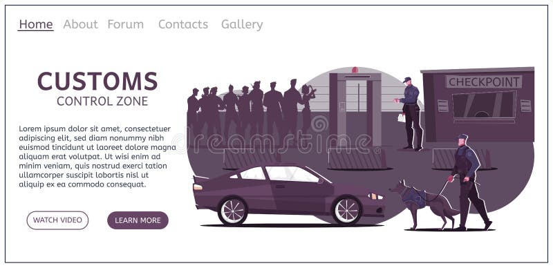 Customs Control Landing Page Stock Illustration - Illustration of ...