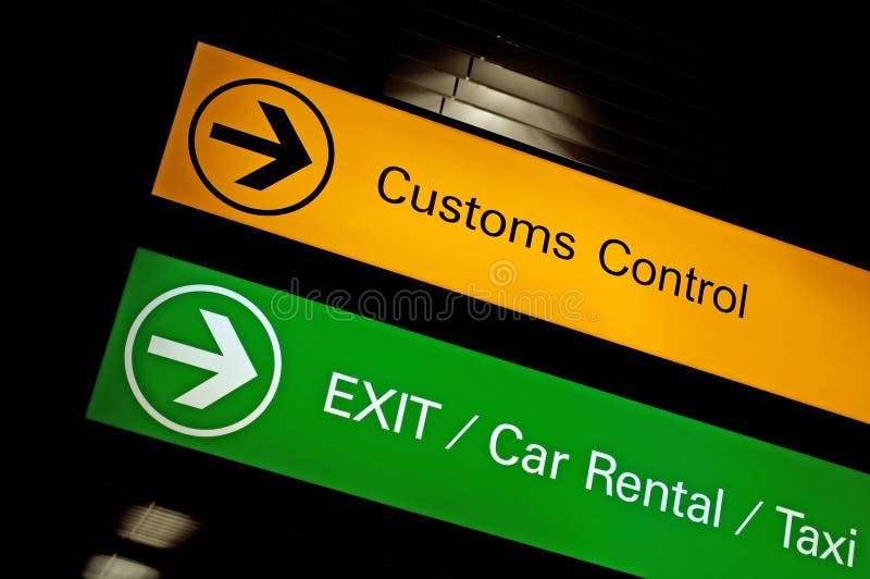 Customs Sign Airport Direction Arrow Stock Photos - Free & Royalty-Free ...