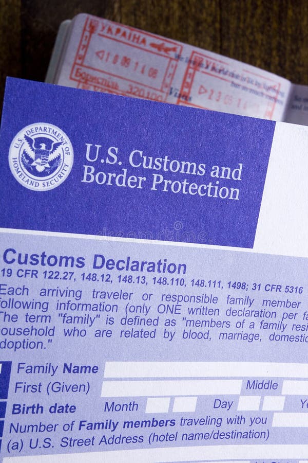 Customs Declaration and Passport Editorial Image - Image of america ...