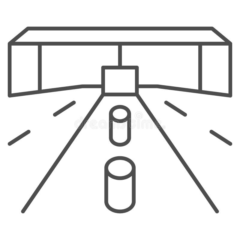 Customs Drive through, Road, Tollgate Thin Line Icon, Security Check ...