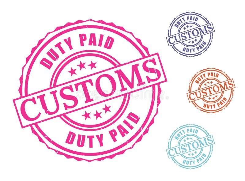 Customs Duty Paid Seal Bundle, Grunge Style Customs Clearance Vector ...