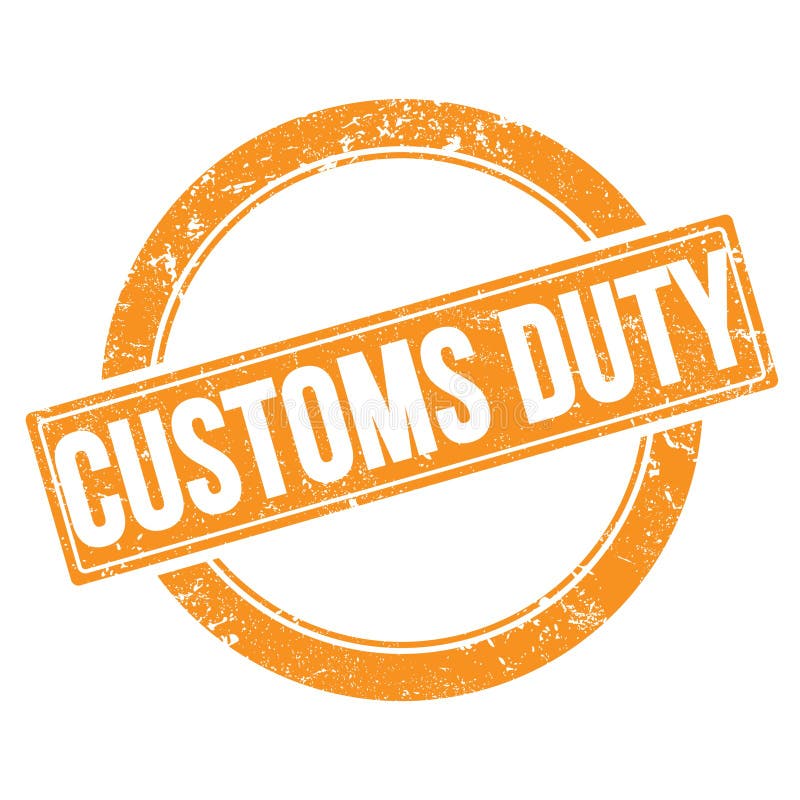 CUSTOMS DUTY Text on Red Violet Ribbon Stamp Stock Illustration ...