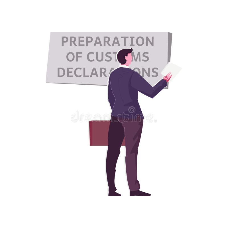 Customs Flat Line Icons Set. Contains Such Icons As Customs Officer ...