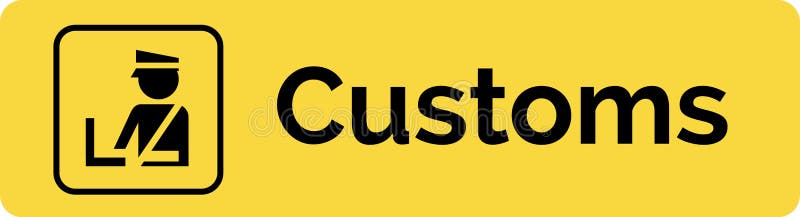 Customs Gate Vector Sign Icon. Airplane Information Customs ...