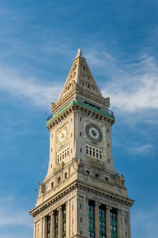 The Customs House Clock Tower Stock Photo - Image of boston, highrise ...