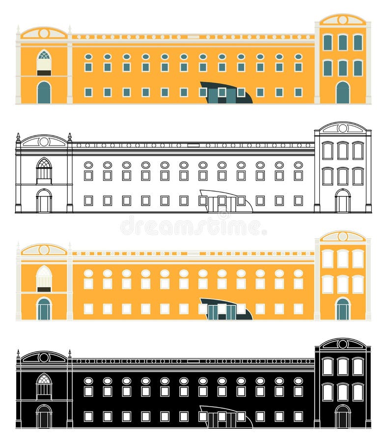Customs House in Recife, Brazil Stock Vector - Illustration of frontal ...