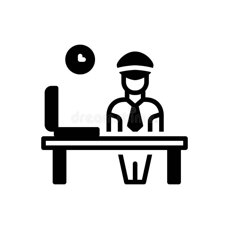 Black Solid Icon for Customs, Officer and Baggage Stock Vector ...